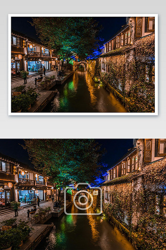 唯美江苏水乡周庄夜景摄影图摄影图1024*1540图片素材免费下载-编号1365162-潮点视频