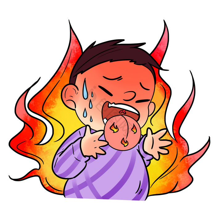 男孩火辣辣太辣了png下载 包图网