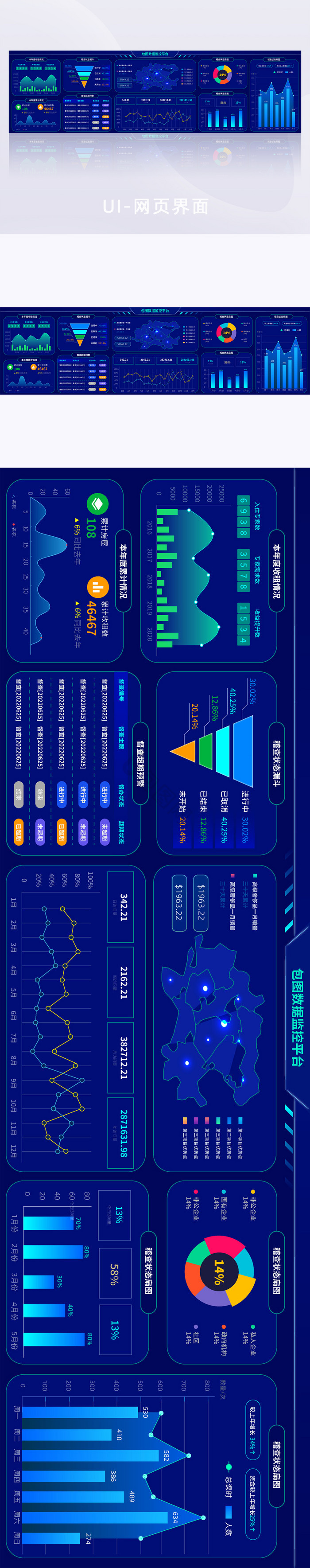 智能科技可视化大数据屏网页界面-包图网