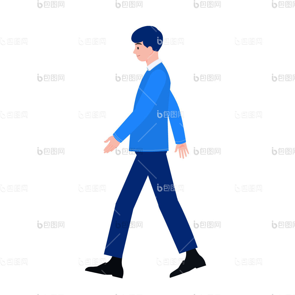 MG动画男人侧面走路gif动图下载-包图网