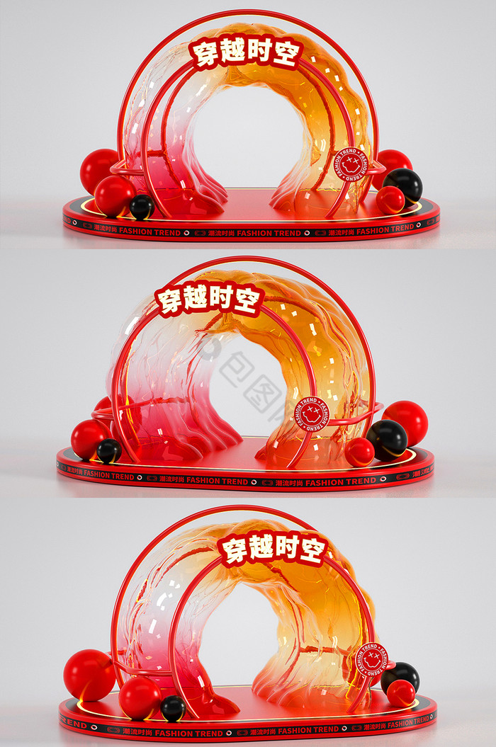 【潮流时尚潮酷花朵金属美陈dp点】图片下载-包图网