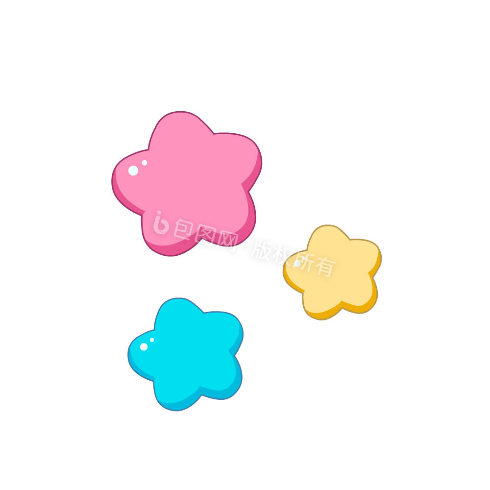 卡通可爱彩色小星星gif动图下载-包图网