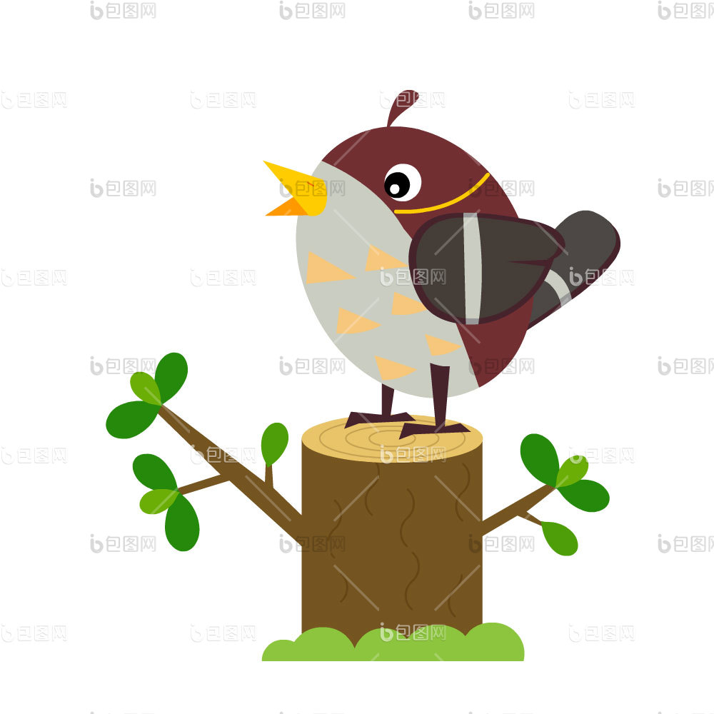 春天可爱卡布谷鸟动物gif动图下载-包图网