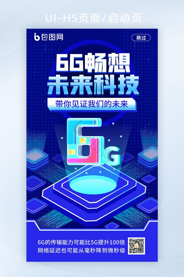 物联网6G芯片人工智能H5海报-包图网