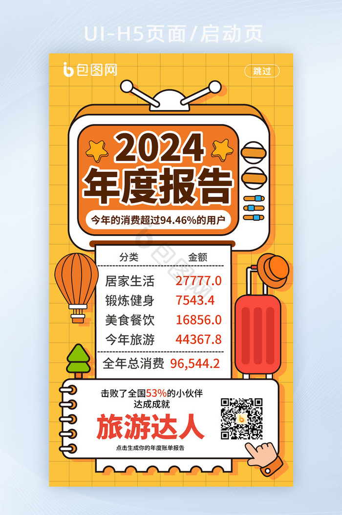 商城APP年度报告H5海报-包图网