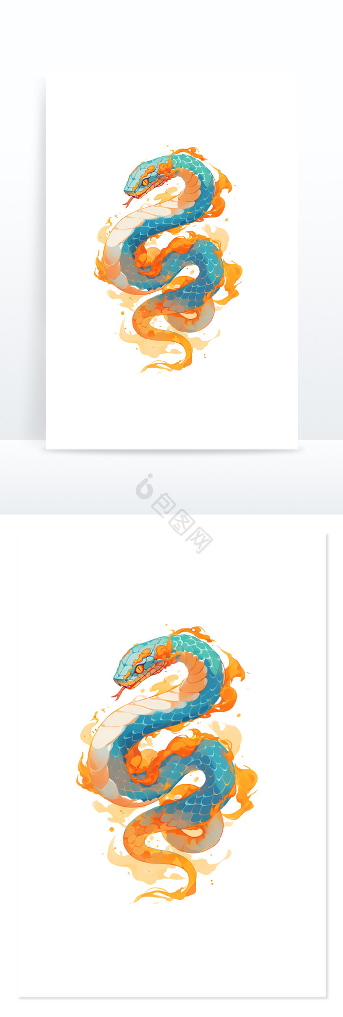 十二生肖蛇蓝动物免抠png下载-包图网