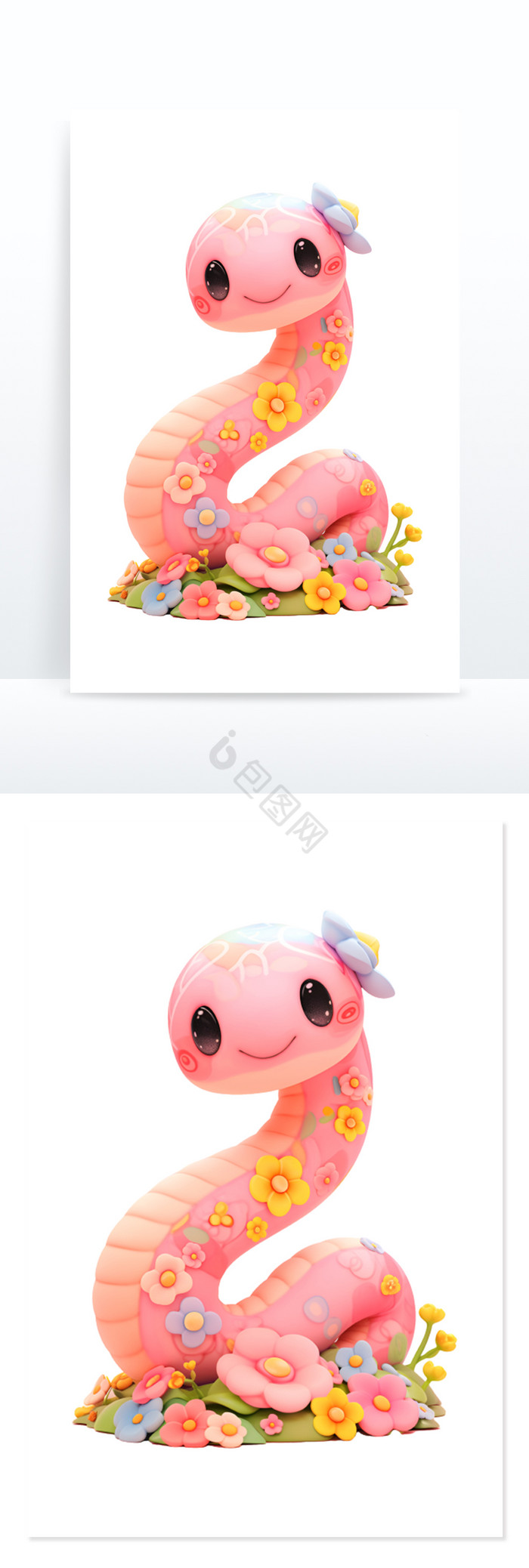 生肖蛇年花朵小蛇免抠png下载-包图网