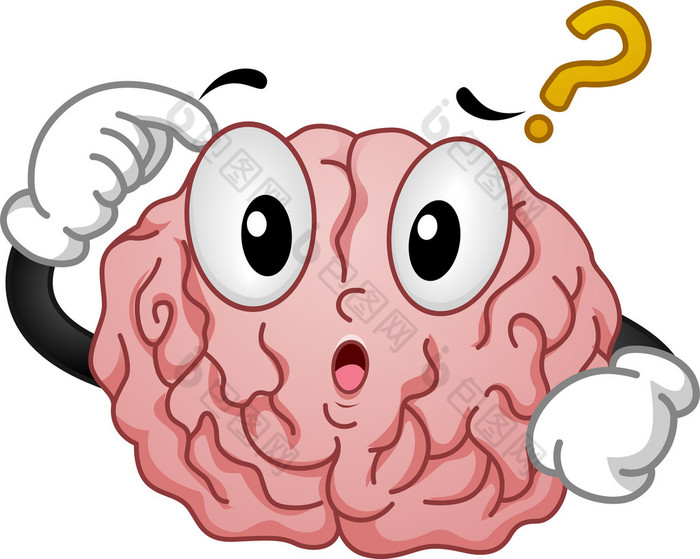 思维的大脑吉祥物与问号图片-包图网企业站