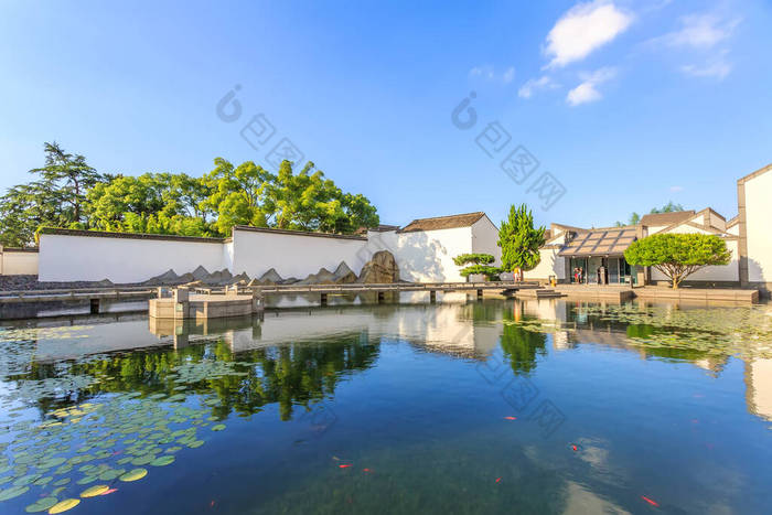 苏州园林现代都市背景图片-包图网企业站