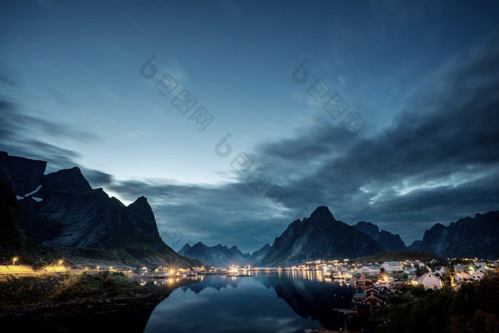 日落的时候村罗弗敦群岛挪威-包图企业站