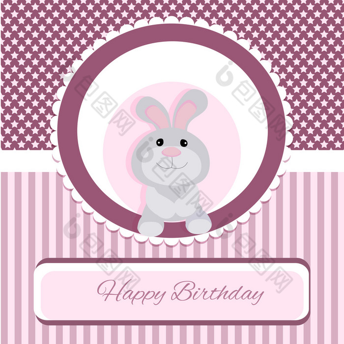 矢量贺卡与兔图片-包图网企业站