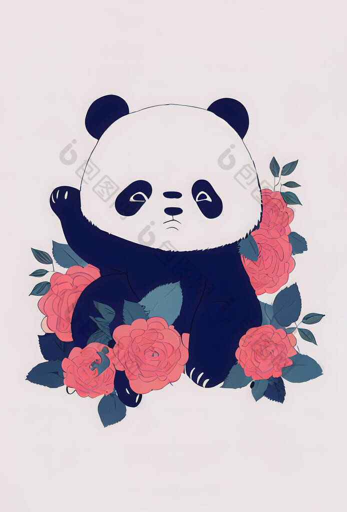 具有彩色背景的孤独可爱熊猫宝宝的示意图图片-包图网企业站