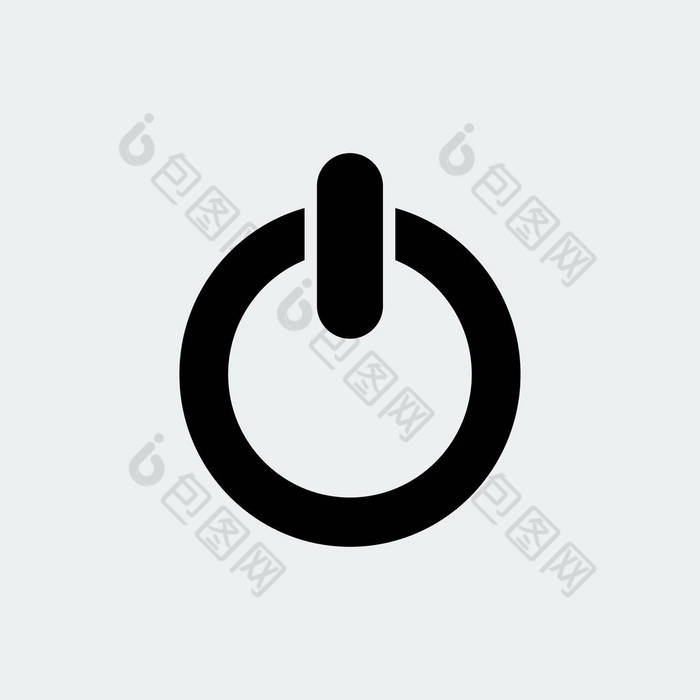 平的电源图标矢量最佳平面图标图片-包图网企业站