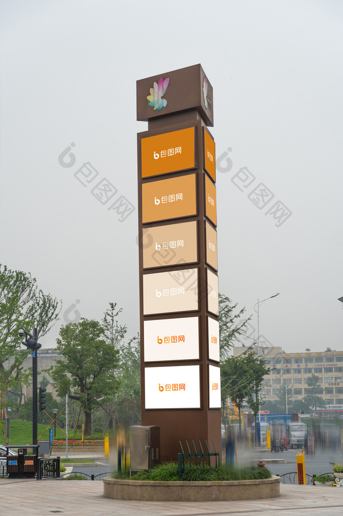 户外广告牌立柱广告牌商家标志广告模板-包图网