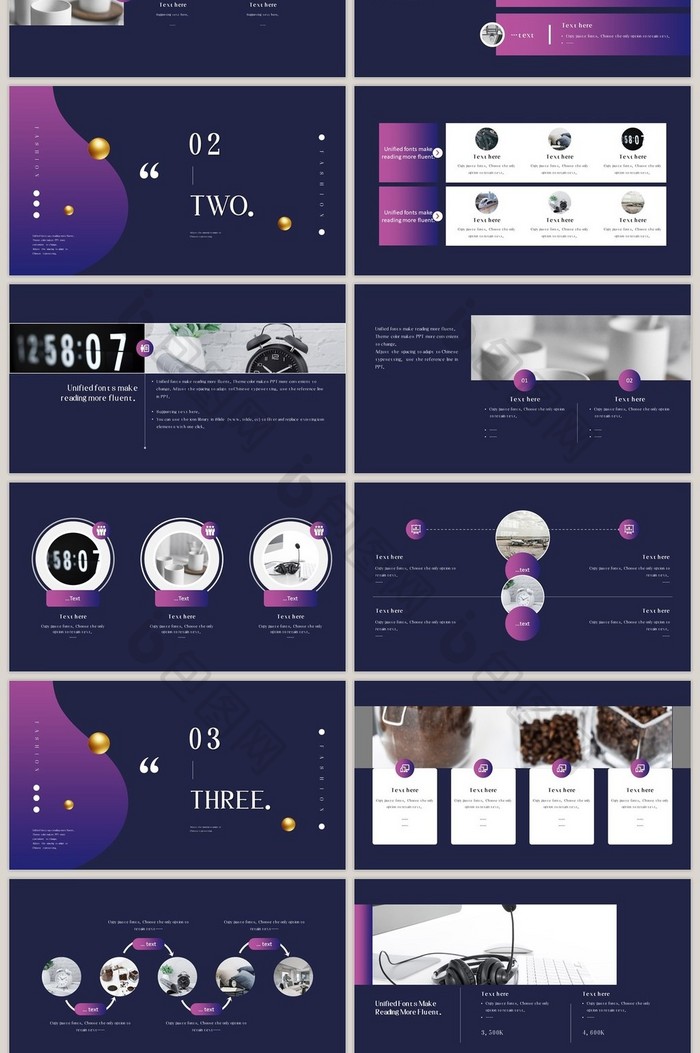 C4D红蓝简约炫酷PPT模板免费下载-包图网