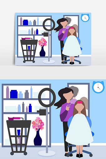 世界美容日剪发的女生设计元素1024*1540图片素材免费下载-编号1323233-潮点视频