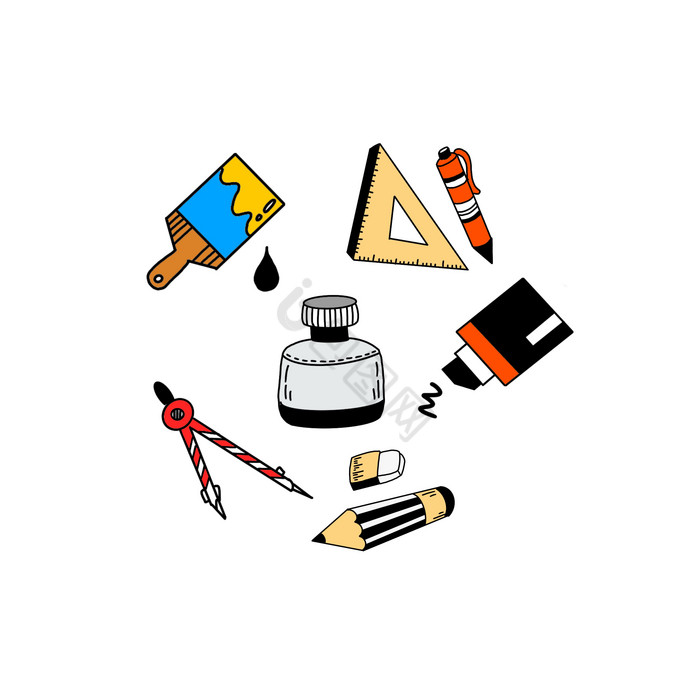 文具简笔画图片-文具简笔画素材免费下载-包图网