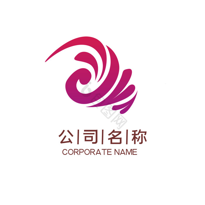 螺旋几何线条型logo模板-包图网