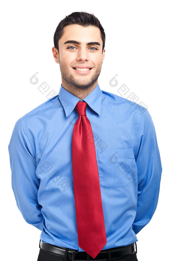 男子正面背手半身照图片-包图网