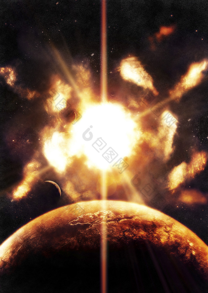 宇宙星球爆炸插图图片-包图网