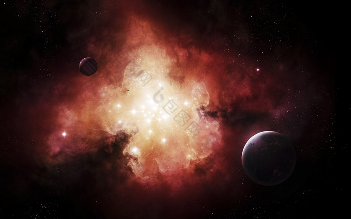 星际爆炸星球摄影插图图片-包图网