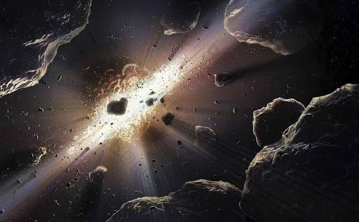 星球卫星爆炸插图图片-包图网