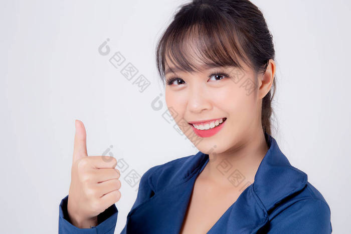美丽的肖像画年轻的商人亚洲女人站在那里做图片 包图网企业站