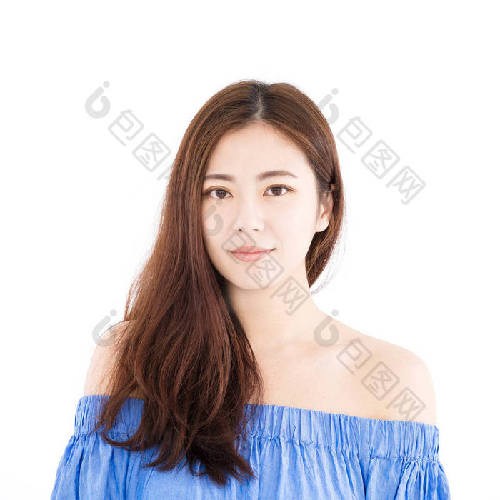 特写亚洲年轻女子的脸肖像图片 包图网企业站