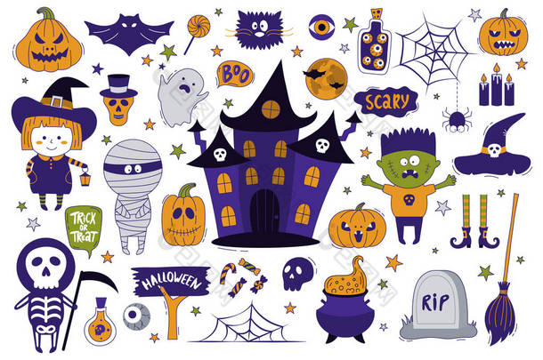 万圣节南瓜灯简笔画高清图片-万圣节南瓜灯简笔画素材-包图企业站