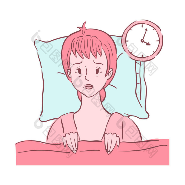 男人在床上用眼睛打开遭受失眠和睡眠障碍 包图企业站
