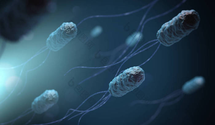 蓝色细菌显微镜放大镜图解图片-包图网企业站