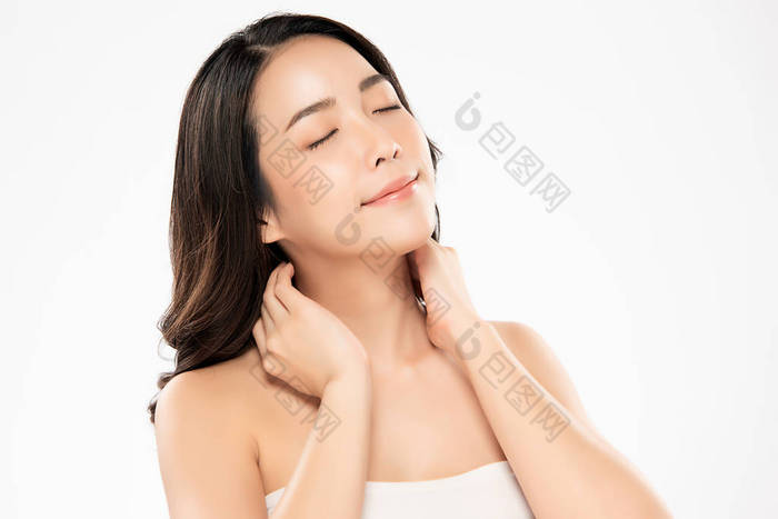 美丽的年轻亚洲女子皮肤清澈清新图片 包图网企业站