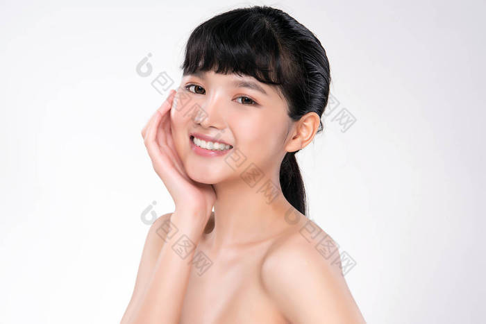美丽的年轻亚洲女子皮肤清澈清新图片 包图网企业站