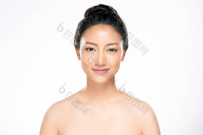 美丽的年轻亚洲女子皮肤清澈清新图片 包图网企业站