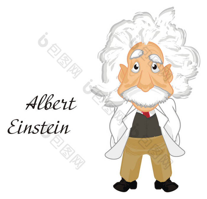 阿尔伯特爱因斯坦站在他的名字图片-包图网企业站