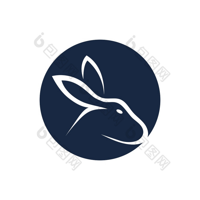 兔子标志模板向量图标插图png下载-包图网