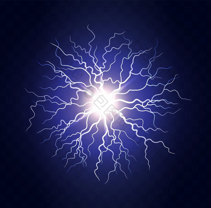 闪电闪光光雷声火花透明的闪电球电罢工png下载-包图网