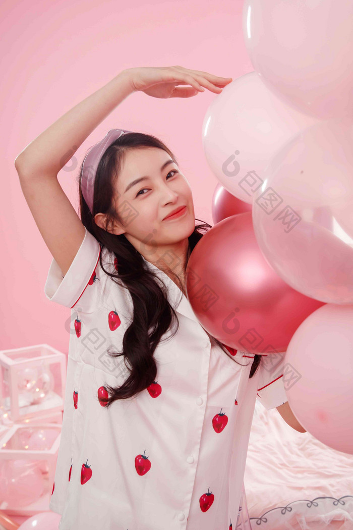 漂亮的气球女性美少女休闲图片 包图网企业站
