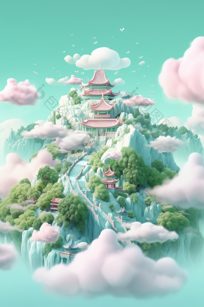 国风建筑天空高清图片下载-包图网
