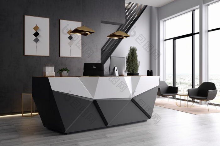 办公室接待前台接待台简单图片-包图网