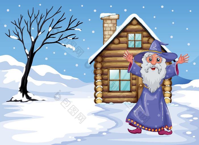 向导房子雪季节png下载-包图网