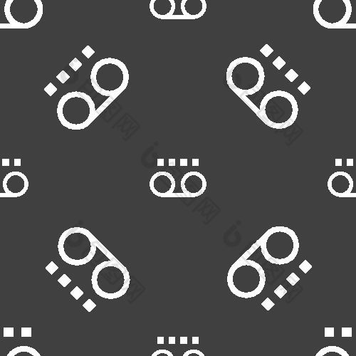 音频盒式磁带图标标志无缝的模式的png下载-包图网