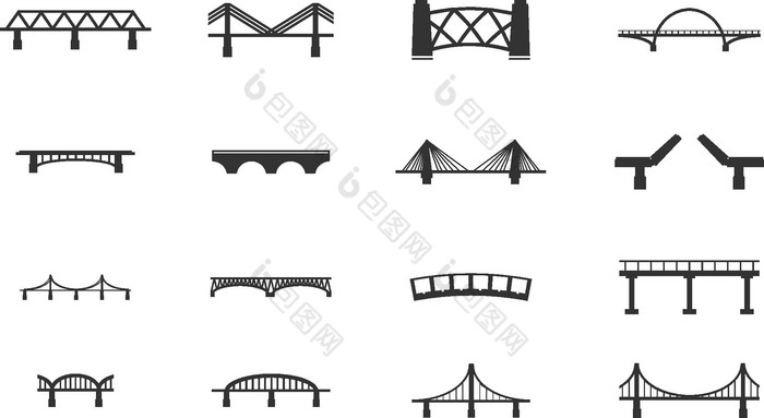 桥梁图标集png下载-包图网