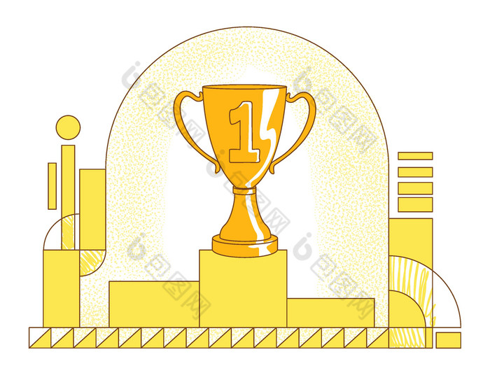 基座奖杯平轮廓向量插图冠军胜利比赛赢得轮png下载-包图网