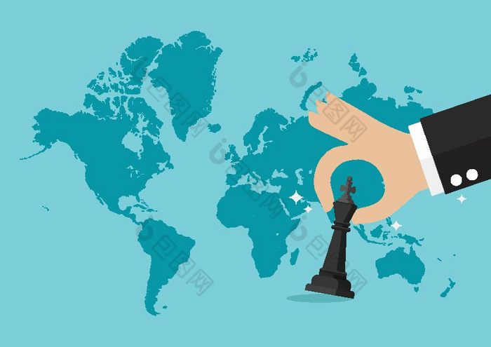 手持有国际象棋数字世界地图png下载-包图网