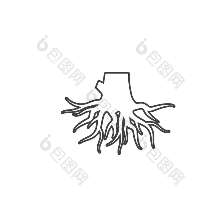 树根向量图标插图png下载-包图网