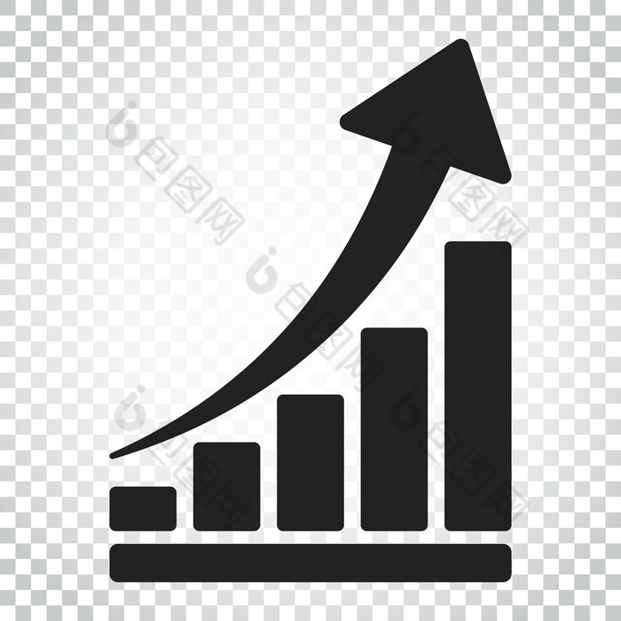 增长图表图标成长图平向量插图业务png下载-包图网