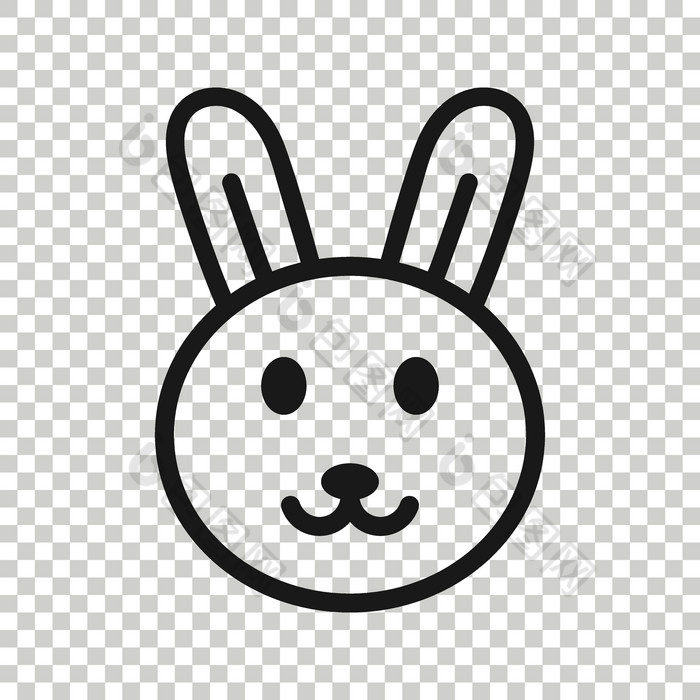 兔子图标平兔子向量插图孤立的png下载-包图网