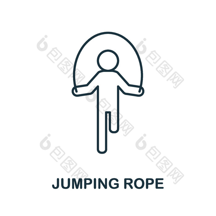 跳绳子图标行健身房集合线性跳绳子图标png下载-包图网