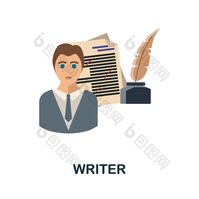 作家平图标彩色的标志有的职业集合png下载-包图网